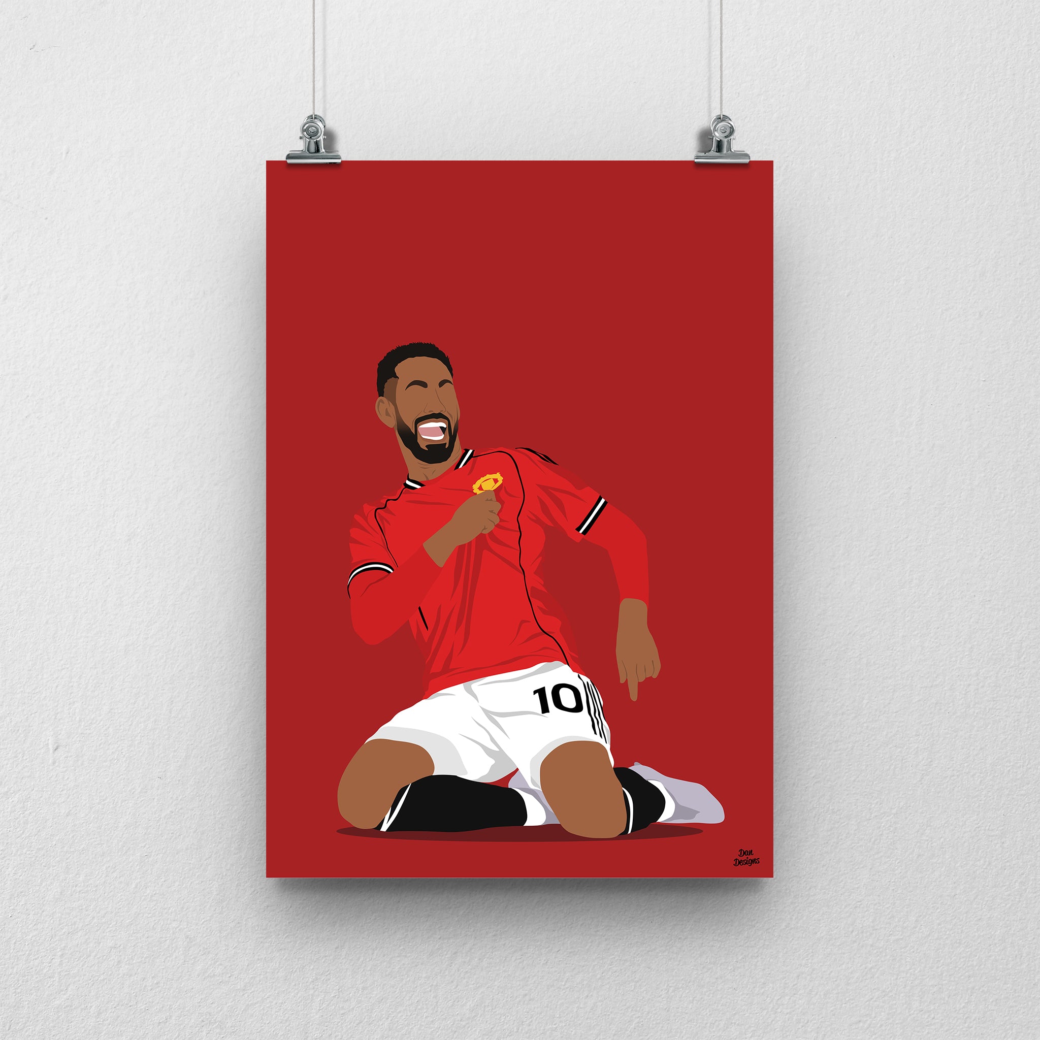 Matheus Cunha Man United Print | Football Wall Art – dandesignsgb