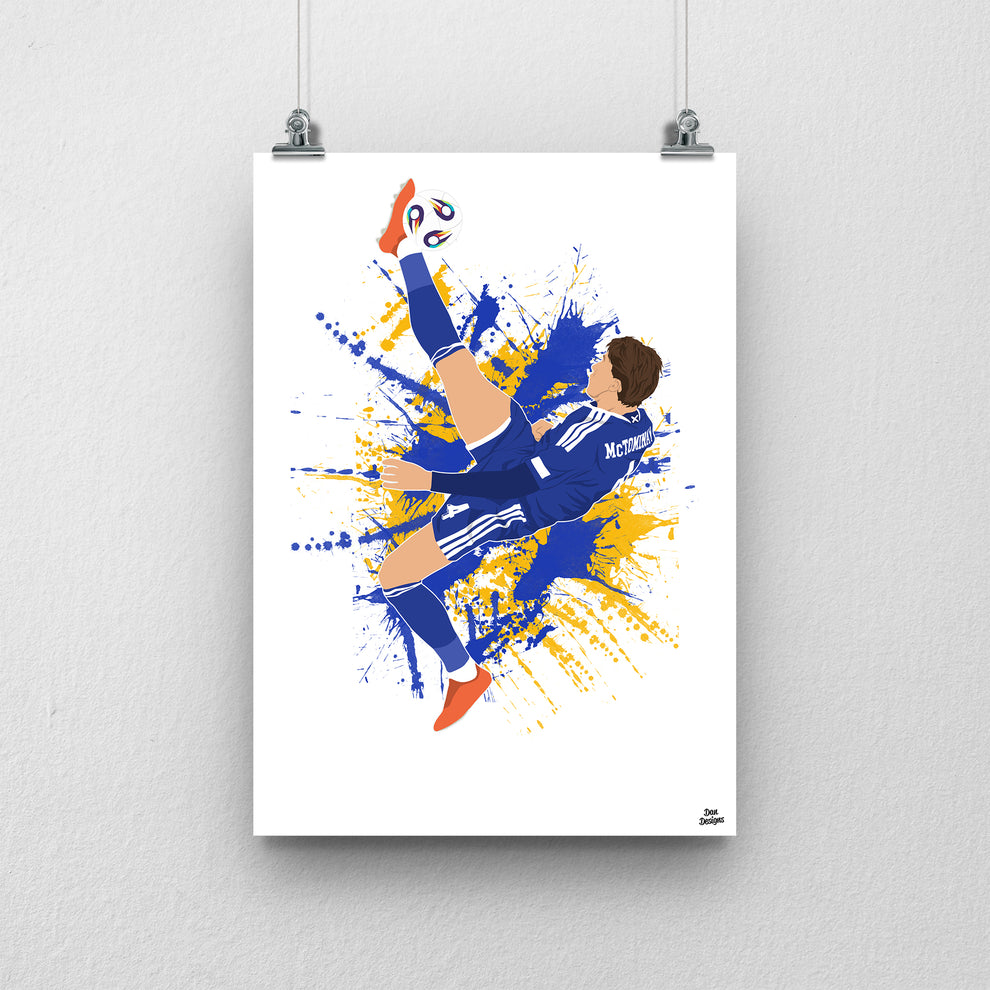 Scott McTominay Scotland Print | Overhead Kick Goal Art | Poster ...